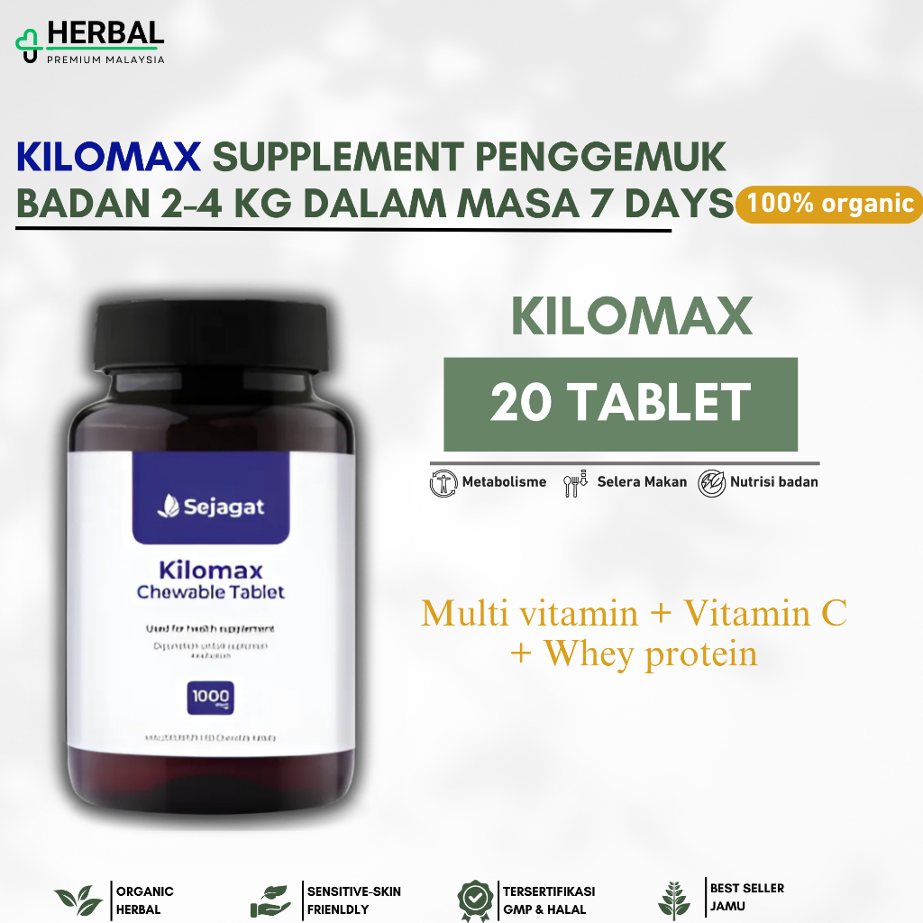 Obat Gemuk Badan Original Kilomax Zinc Supplement Weight Gain Gemukkan ...
