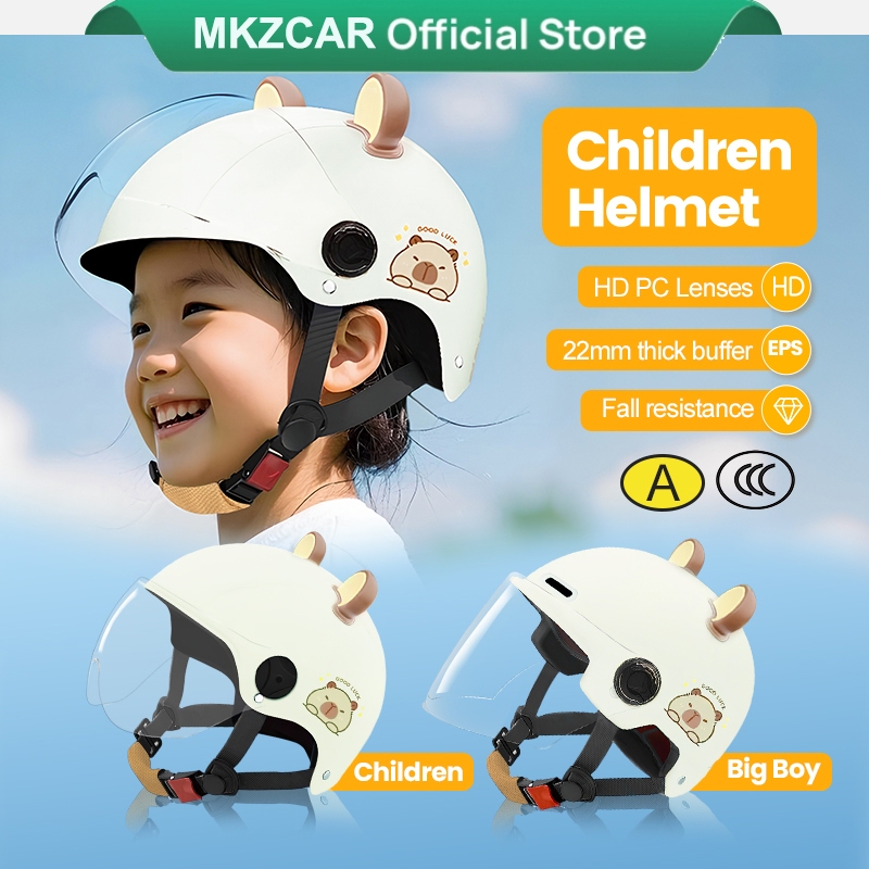 Cartoon Motorcycle Helmet Kids Motor Helmet Topi Keledar Kanak-Kanak ...