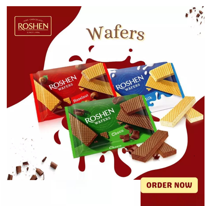 ROSHEN Wafers Biscuit (72g) Hazelnut / Chocolate / Milky Wafer Biskut ...