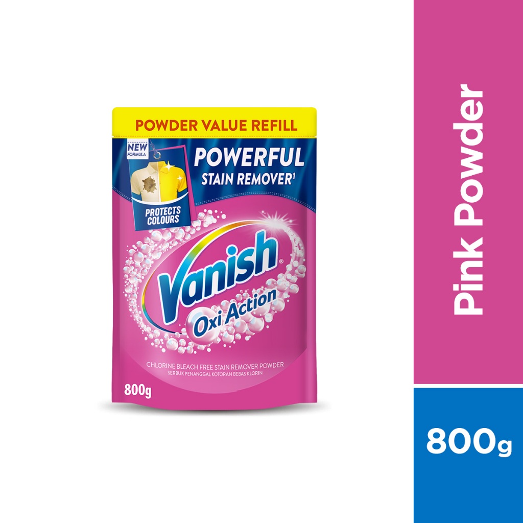 Vanish Stain Remover Pink Oxi Action, Detergent Powder, 800g | Shopee ...