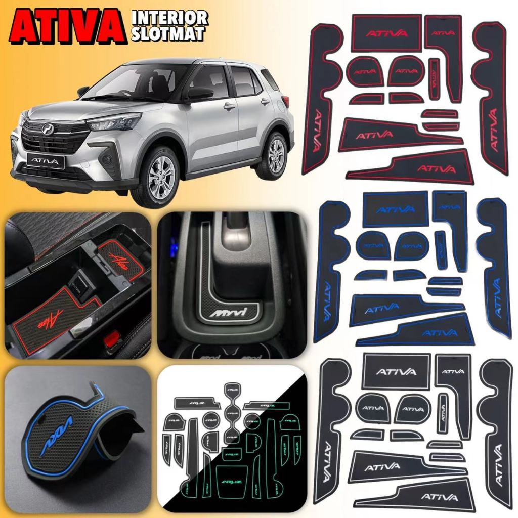 Perodua Ativa Interior Slot Mat Car Coaster Cover Dash Mat Carpet ...