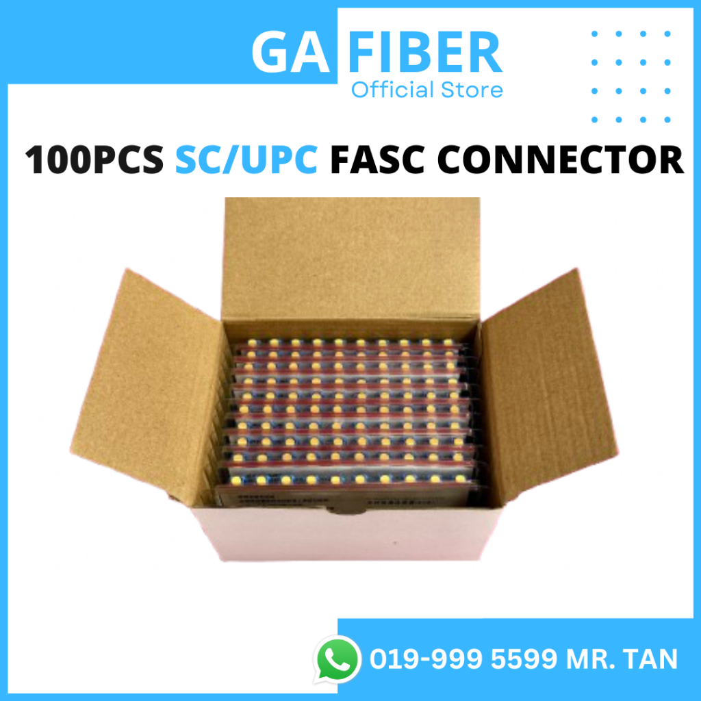 100pcs FASC Connector SC/UPC Fiber Optic Quick Fast Connector Adapter ...
