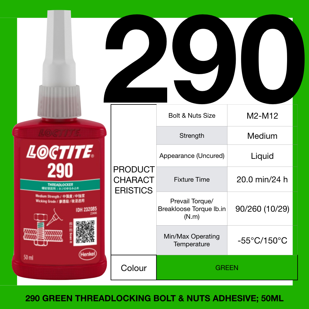 🔥QR CODE SCAN🔥50ml 290 GREEN Bolt Nut Thread Sealant Screw Glue Adhesive Lock Loctite fnq wire ...