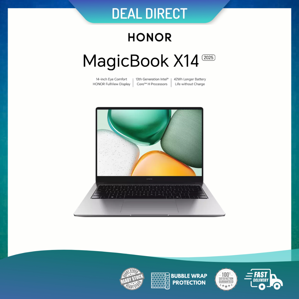 HONOR MagicBook X14 2025 (8GB RAM + 512GB SSD) 14" Display l 13th Gen ...