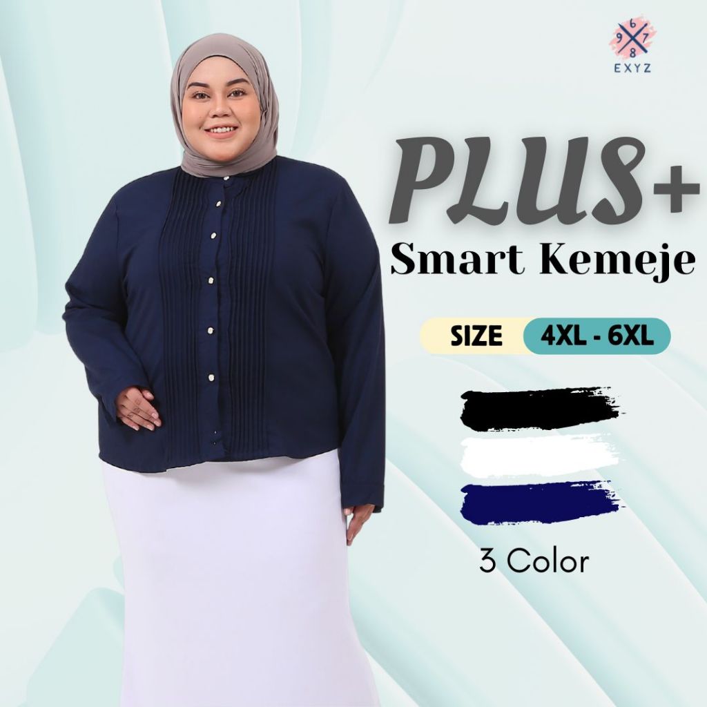 EXYZ Linen Cotton Shirt / *BL-132* Office Wear Plus Size / Emax ...