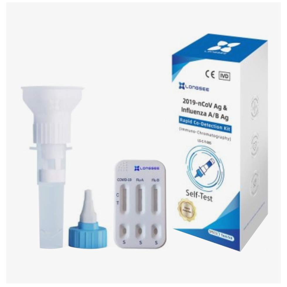 (EXP 8/2026) LONGSEE 3 IN 1 Influenza A/B / Covid Saliva Test Kit 20's ...