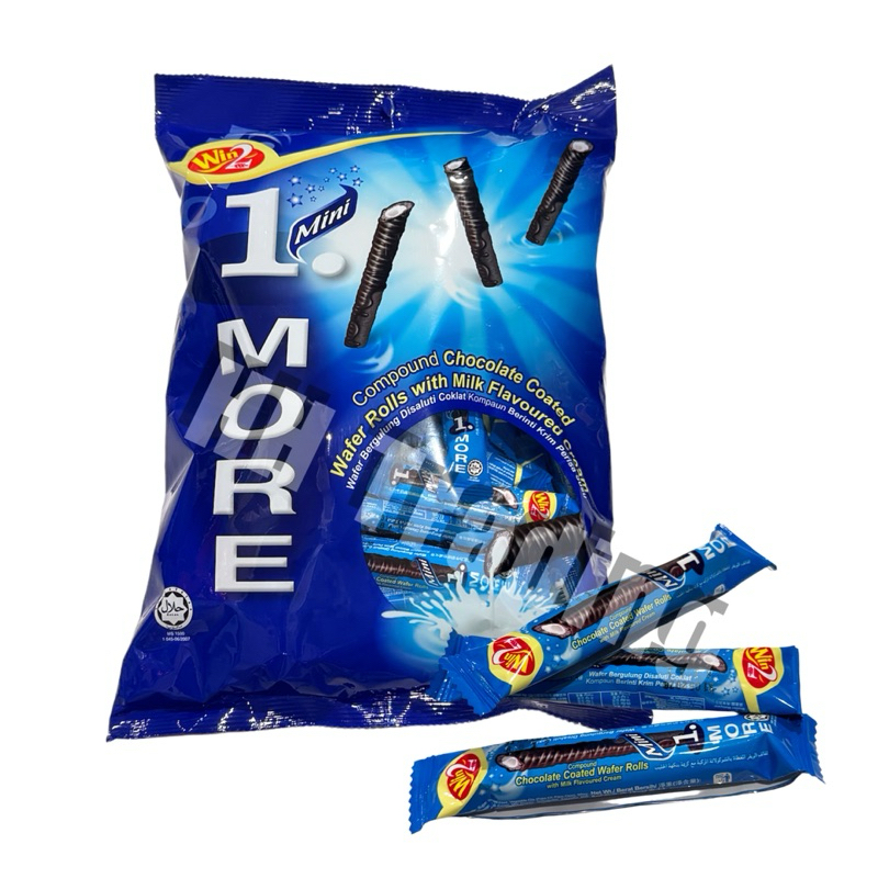 300g WIN2 MINI 1 MORE COMPOUND CHOCOLATE COATED WAFER ROLLS WITH MILK ...