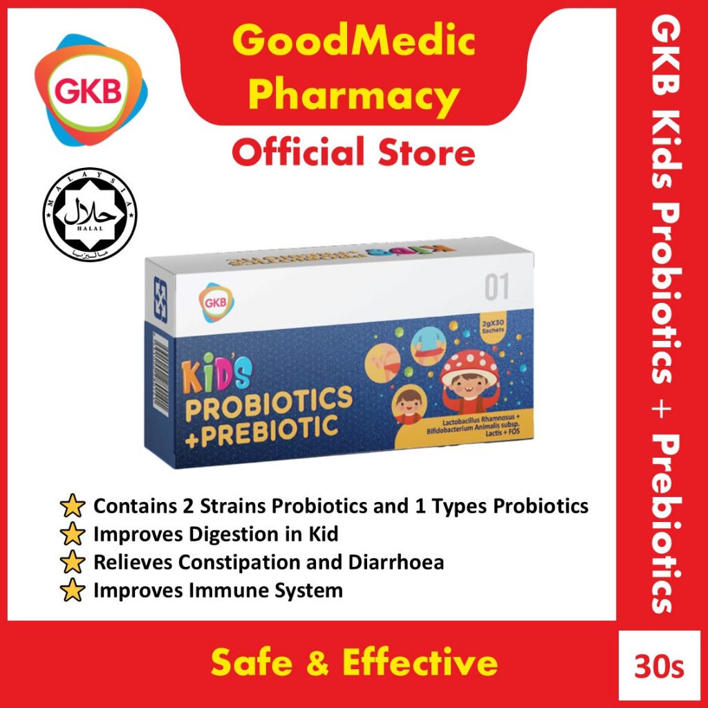 GKB Kids Probiotics + Prebiotics 13 Billion CFU Formula For Gut Health ...