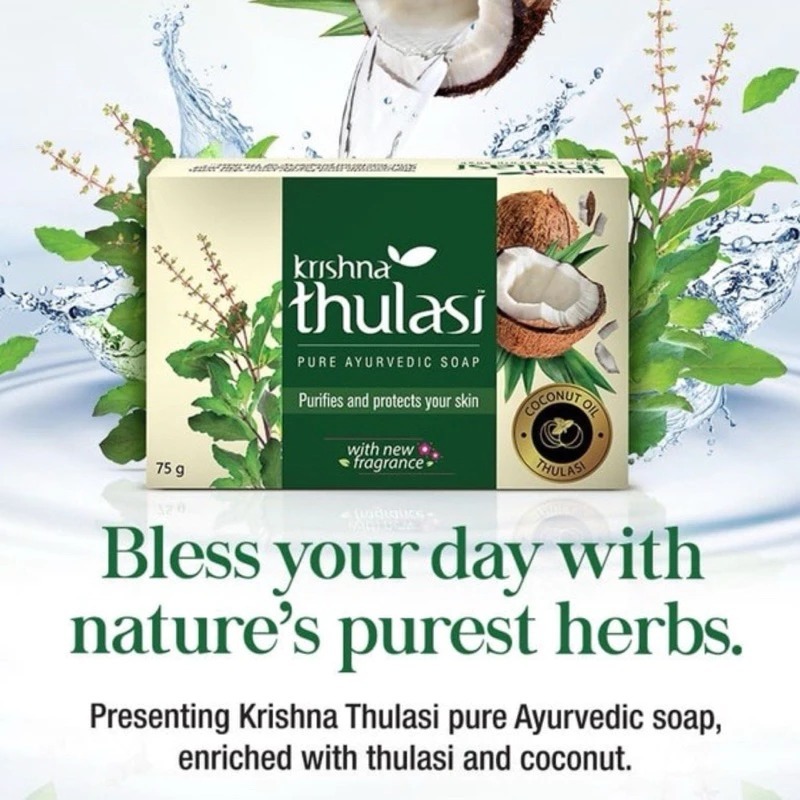 Krishna Thulasi Pure Ayurvedic Soap (75g x 5piece) | Shopee Malaysia