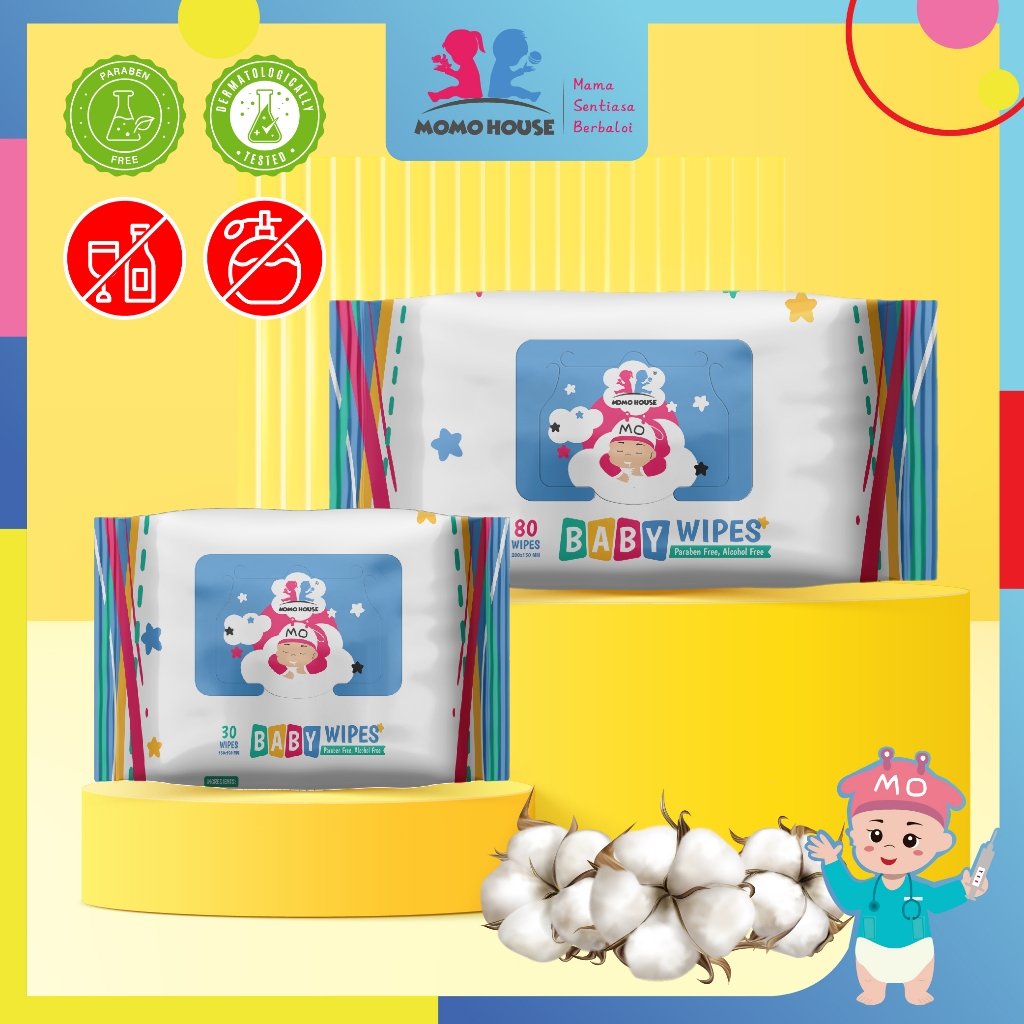 80pcs MOMO HOUSE Premium Baby Wipes Tisu Basah Baby Tisu Muka - (Non ...