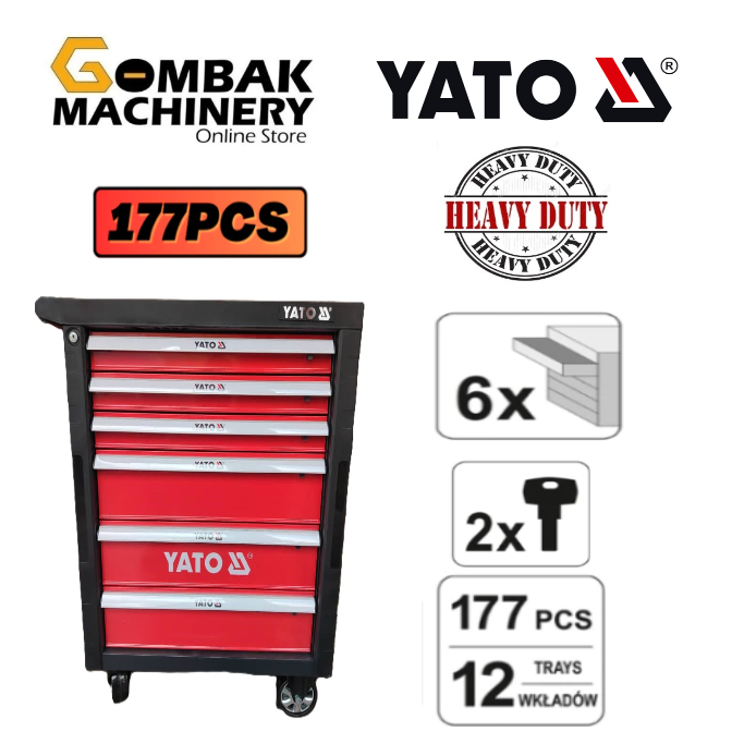YATO 177PCS Tools With 6-Drawers Roller Cabinet YT-55300 - Made in ...