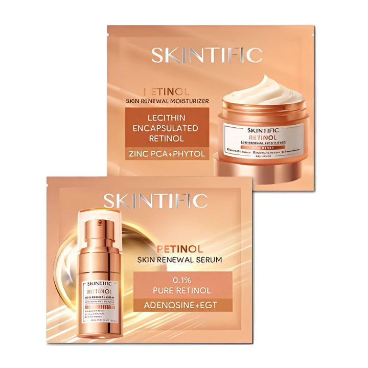 Skintific Retinol Duo Sample Sachet: Serum (2.5ml) + Moisturizer (2.5ml ...