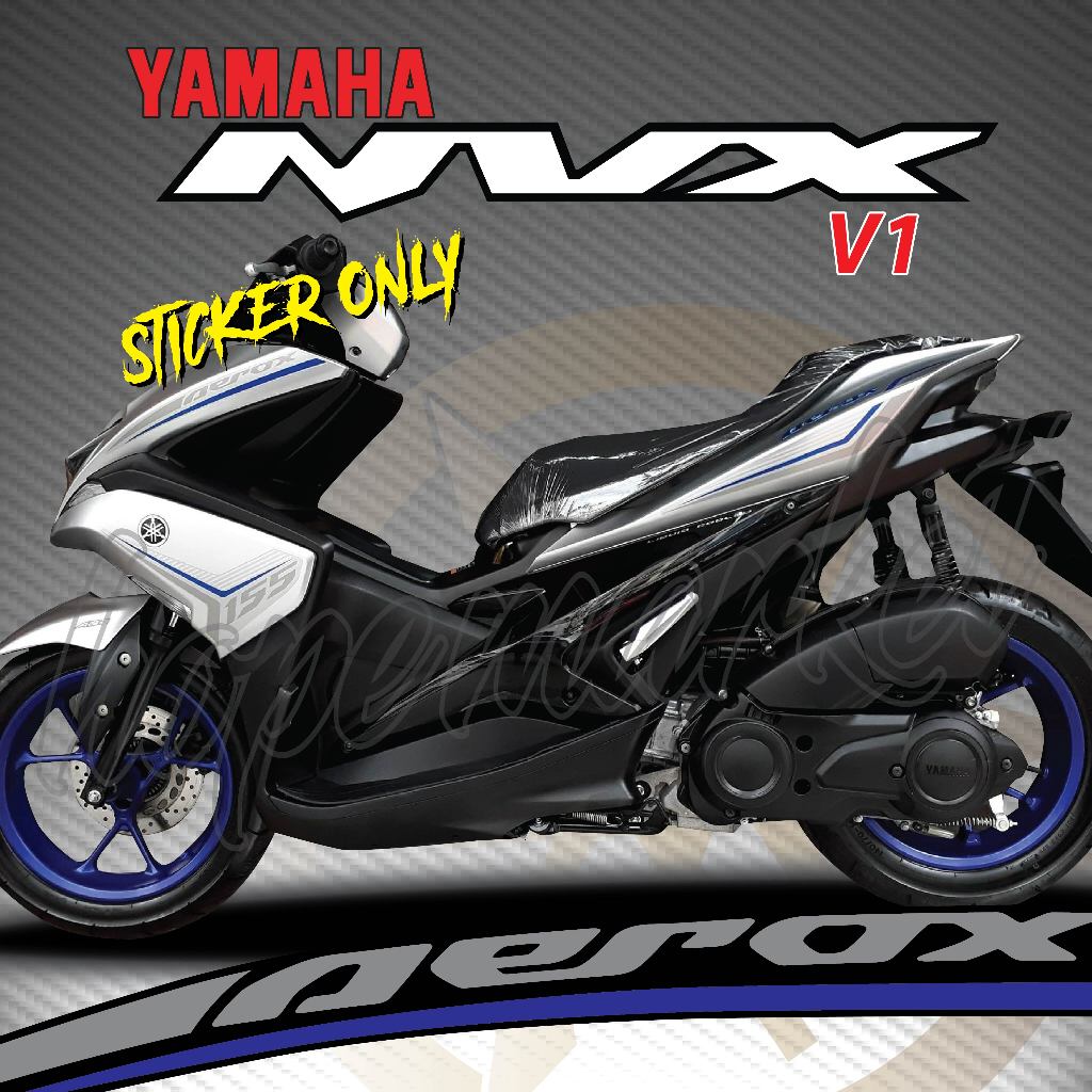 STRIPE MOTOR YAMAHA NVX / AEROX V1 155 R1M DESIGN (TH) CUSTOM BODY STICKER ( READY STOCK ...