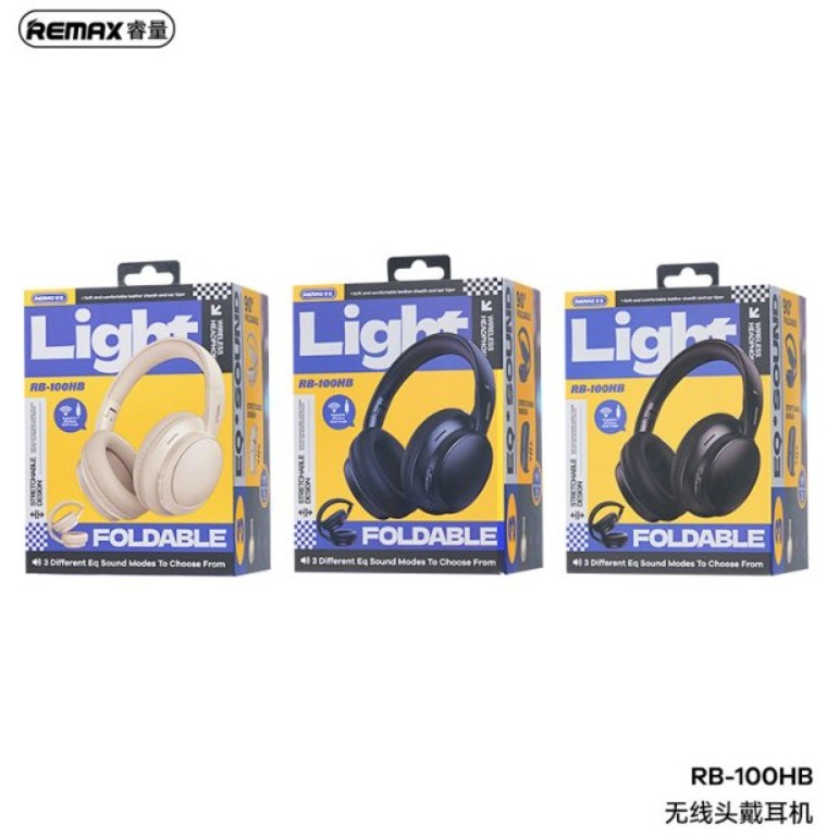 REMAX RB-100HB wireless headphone/AUX mode (90' foldable + Stretchable ...