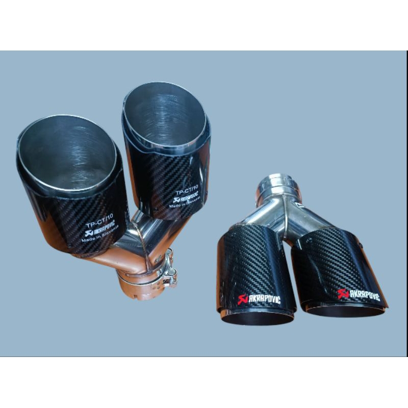 akrapovic carbon fiber 3.5inch twin tip exhaust | Shopee Malaysia