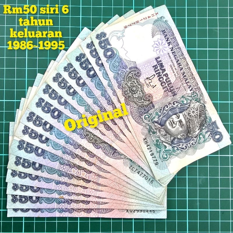 (A292) rm50 siri 6 duit kertas lama rm50 lama duit kertas lama duit syiling lama duit Malaysia ...