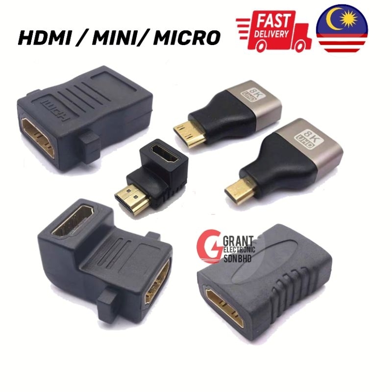 HDMI MINI MICRO Connector Converter Male Female | Shopee Malaysia