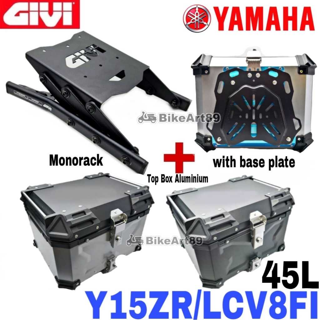 GIVI Monorack Yamaha Y15ZR LC135 V8 FI Top Box Aluminium 45L 45 Liter ...