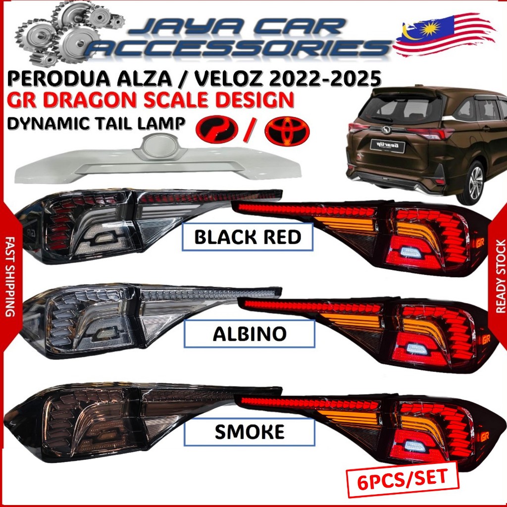 DTK Perodua Alza / Veloz 2022 - 2025 GR Dragon Scale Dynamic Tail Lamp ...