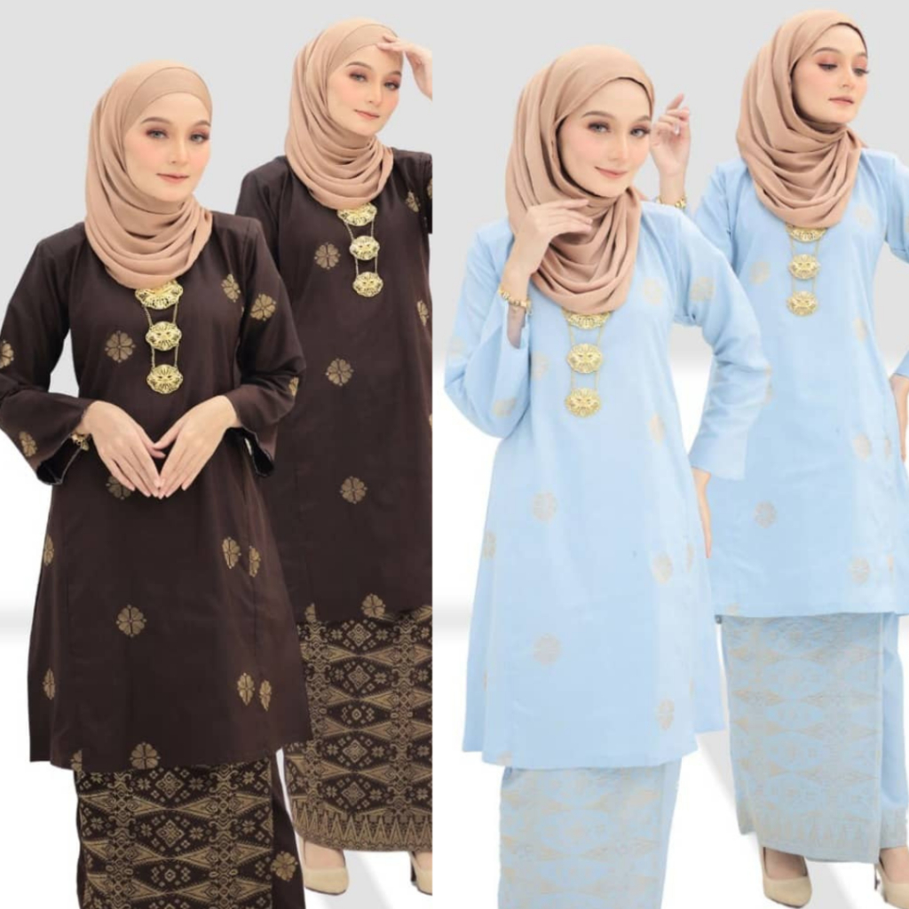 Baju Kurung Pahang Songket Tenun Bunga Tabur, Baju raya 2025 viral ...