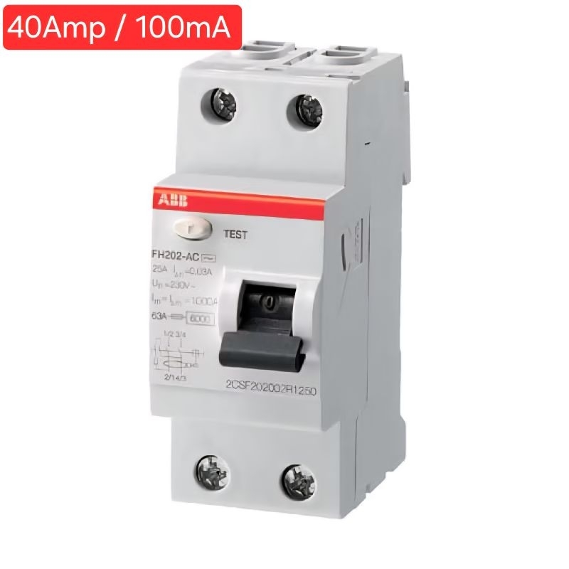 Clearance ABB FH202 AC 2 Pole Residual Current Circuit Breaker 40Amp ...