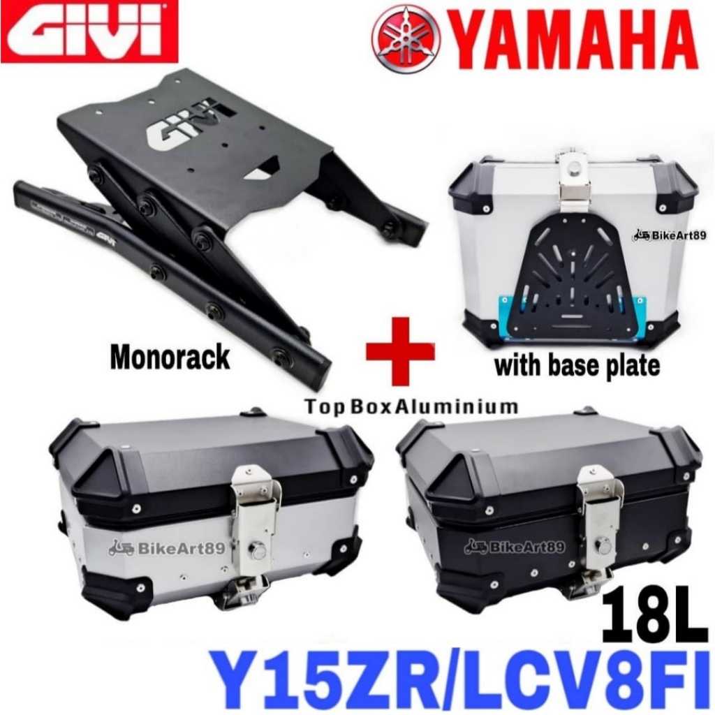 GIVI Monorack Yamaha Y15ZR LC135 V8 FI Top Box Aluminium 18L 18 Liter ...