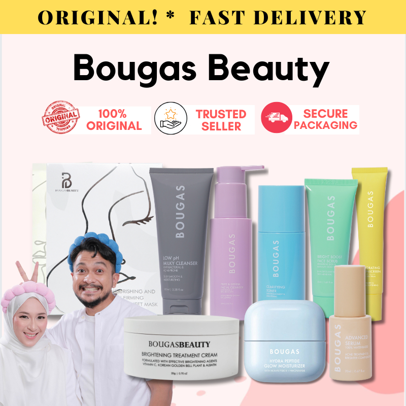 [ ORIGINAL ] Bougas Beauty Shine Serum Scrub Cleanser Moisturiser Toner ...