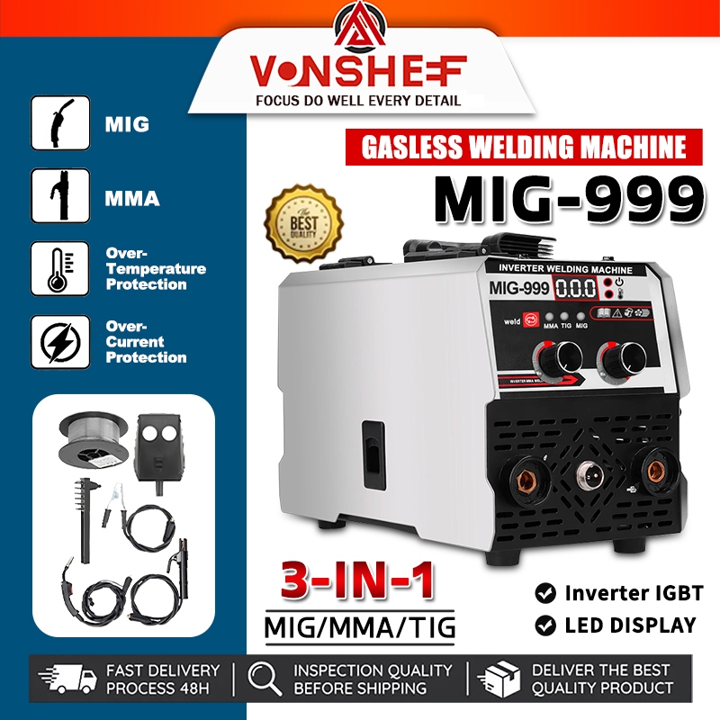 MIG-999 Welding Machine Mig Welding Set Gasless 3 In1 MMA/TIG/MIG ...