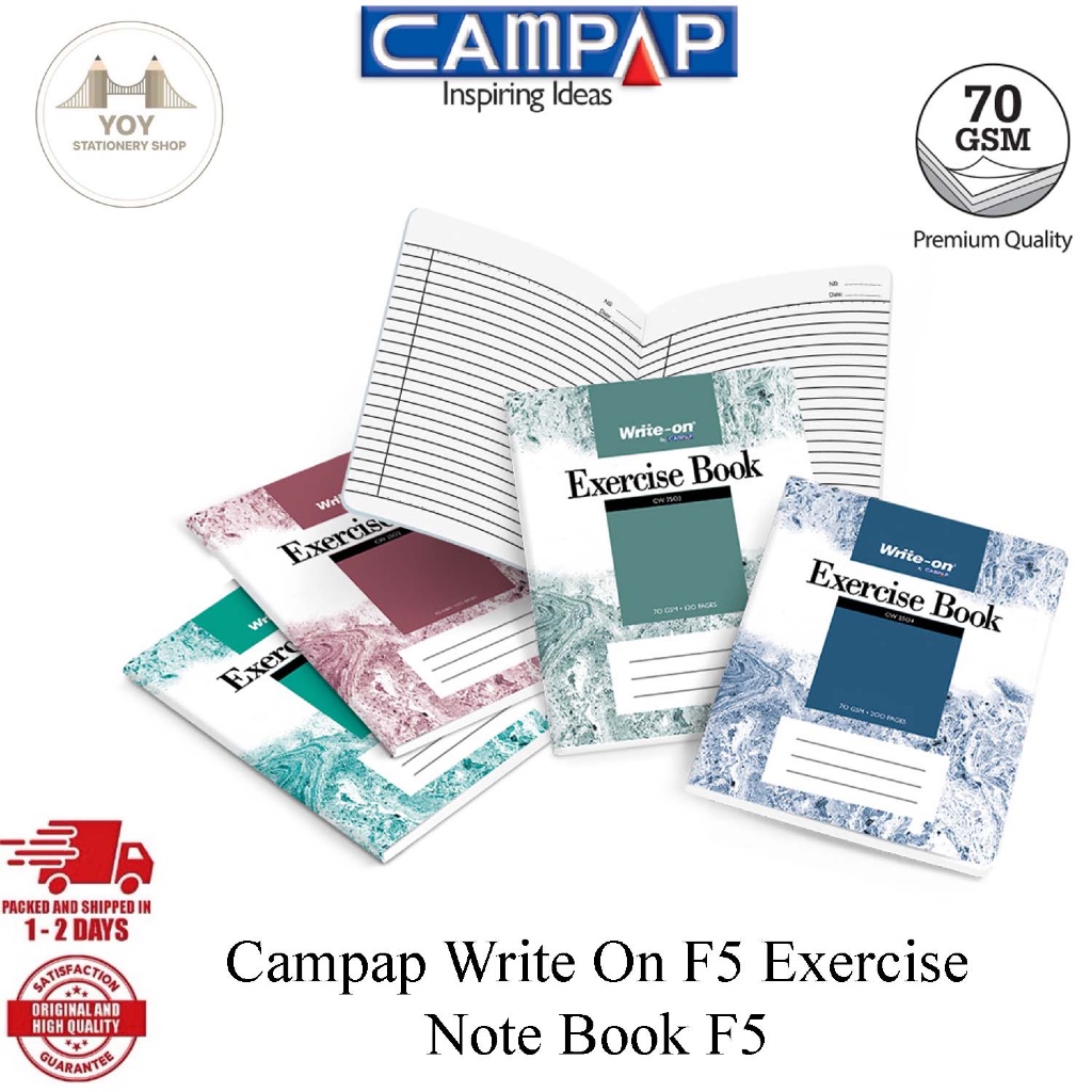Campap Write On F5 Exercise Note Book F5 (70gsm Woodfree Paper ...