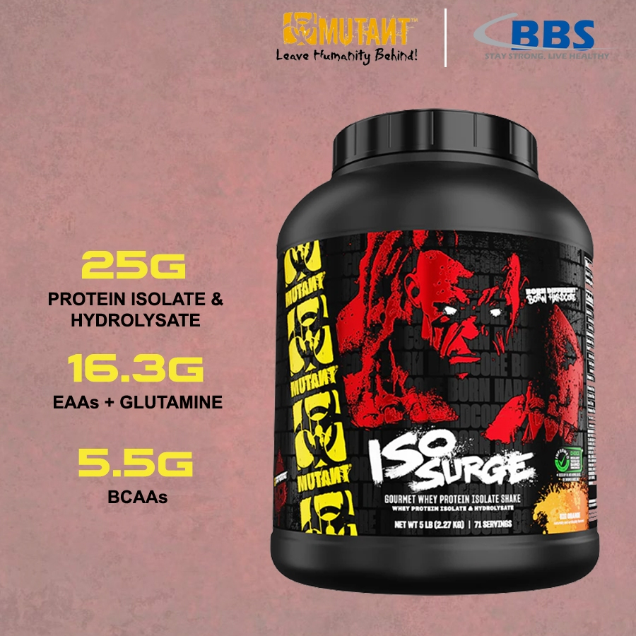 Mutant ISO Surge (5lbs/1.6lbs) - 100% Whey Hydrolyze Isolate, Whey ...