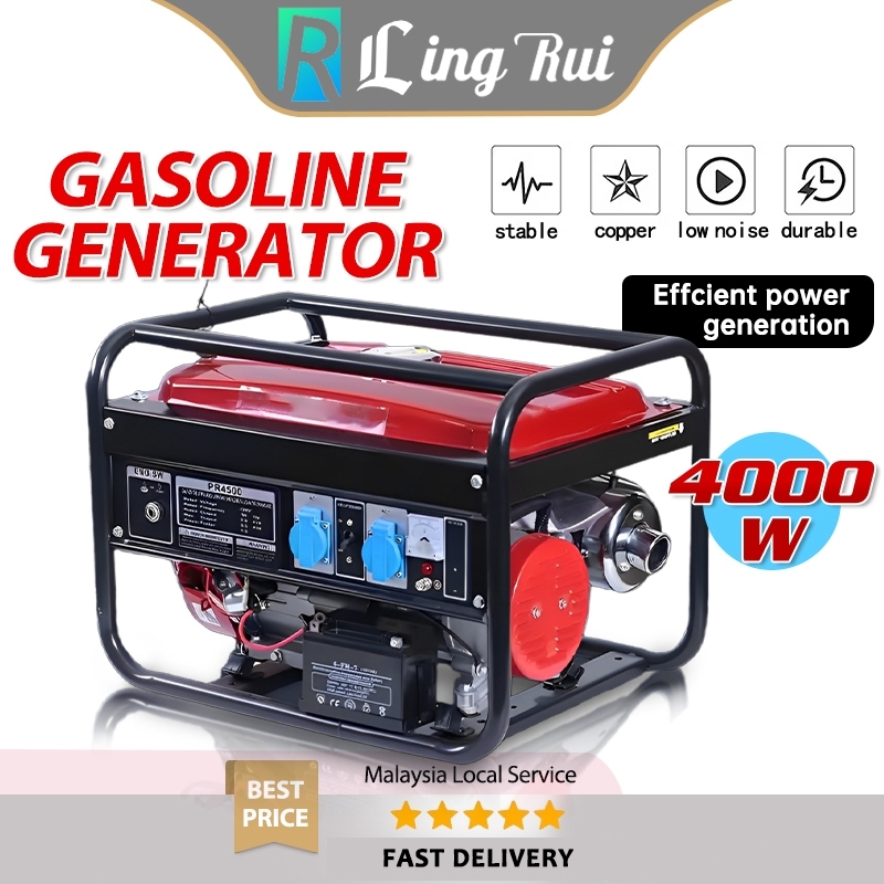 4000W Gasoline Generator Silent 220V Portable Household Heavy Duty 4 ...