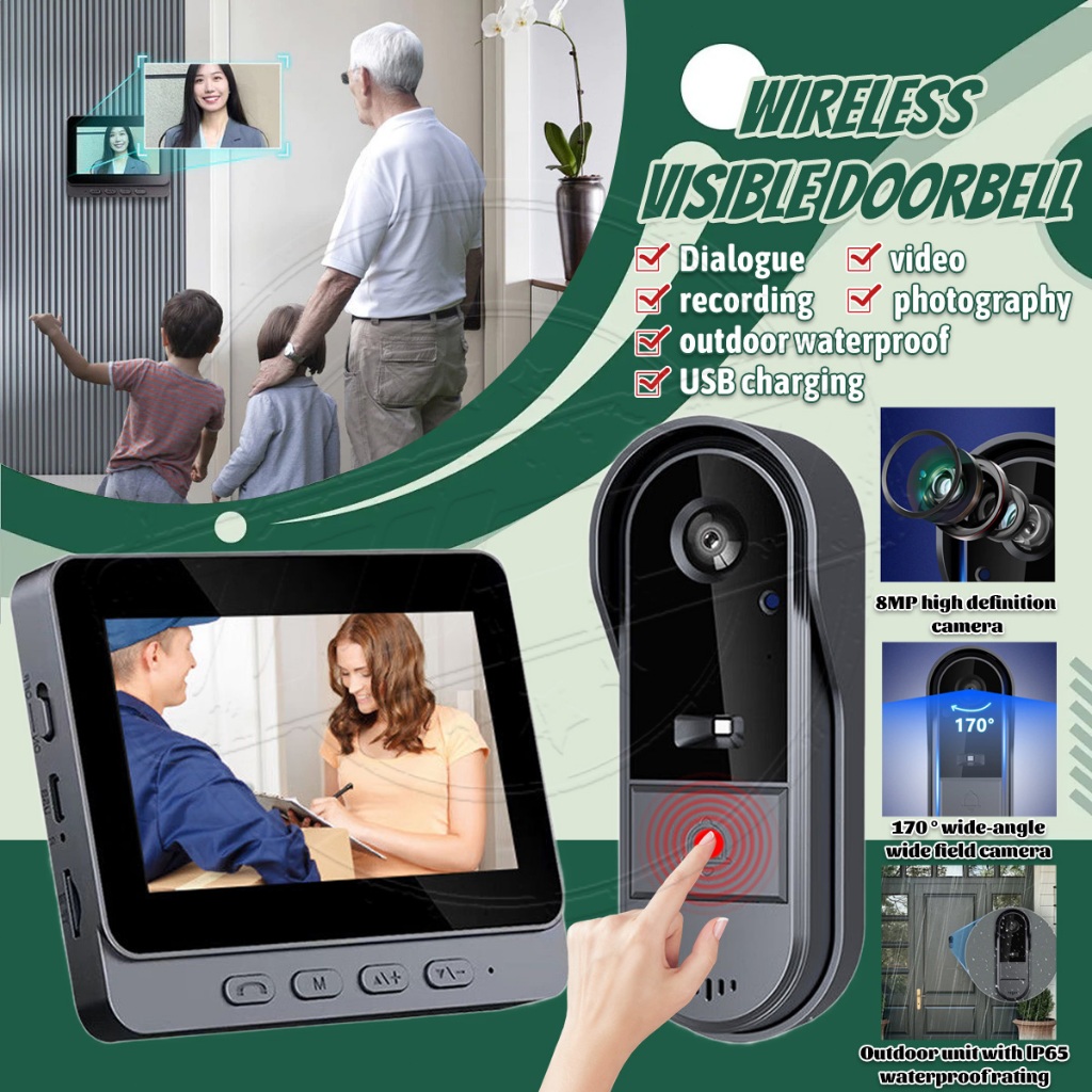 Door Bell With Camera Doorbell wireless waterproof smart home Video ...