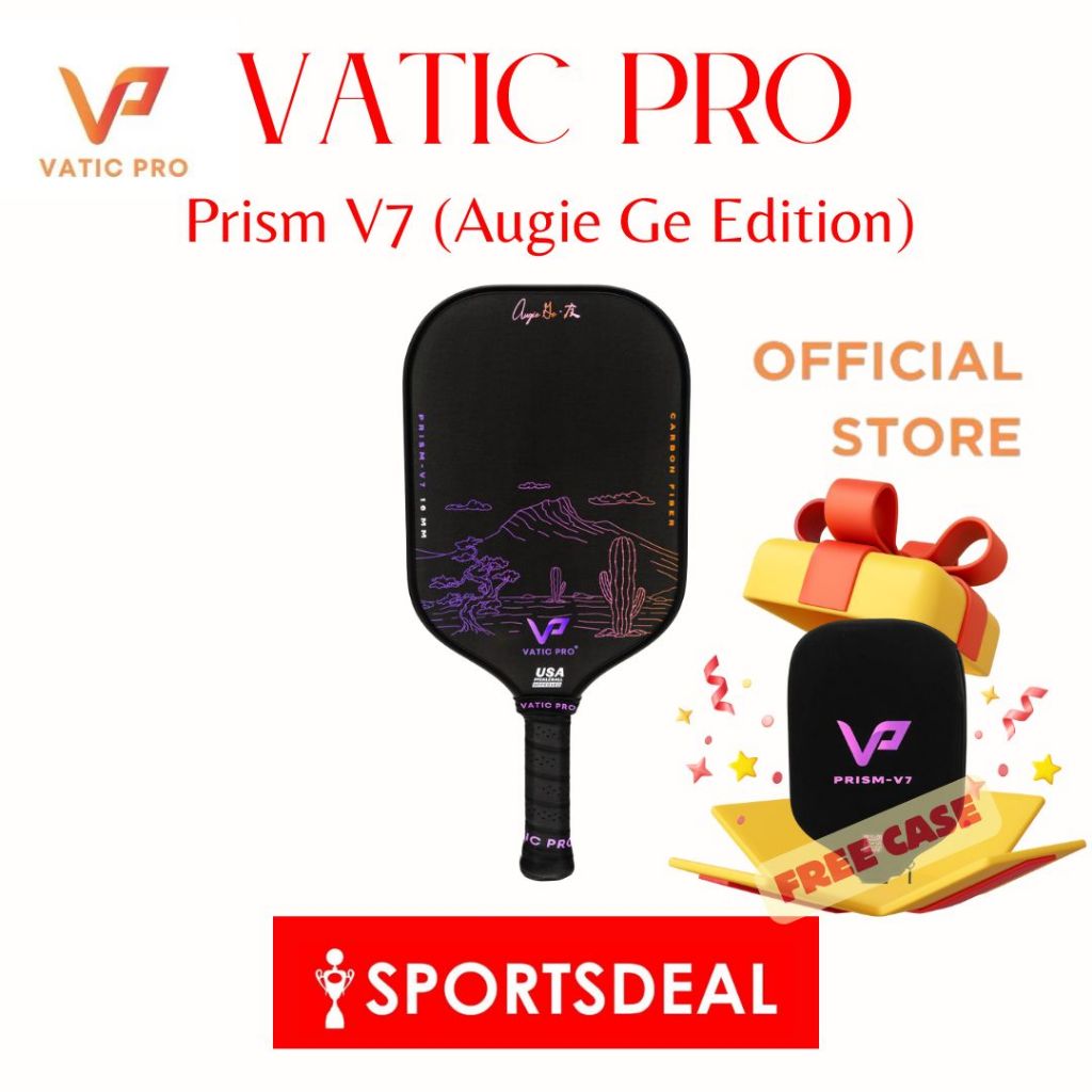 Vatic Pro Augie Ge PRISM V7 16mm (Standard Handle) Pickleball Paddle ...