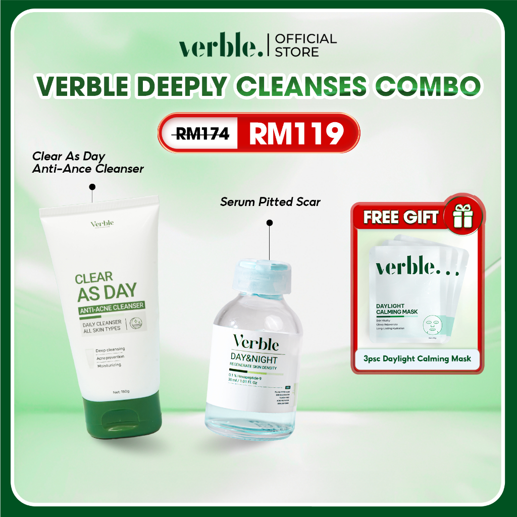 Verble Deeply Cleanses the Skin Combo Verble Serum Pitted Scar + Verble ...