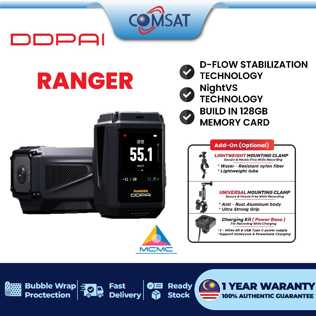 DDPAI RANGER Riding Camera, 4K HD riding camera, action camera ...