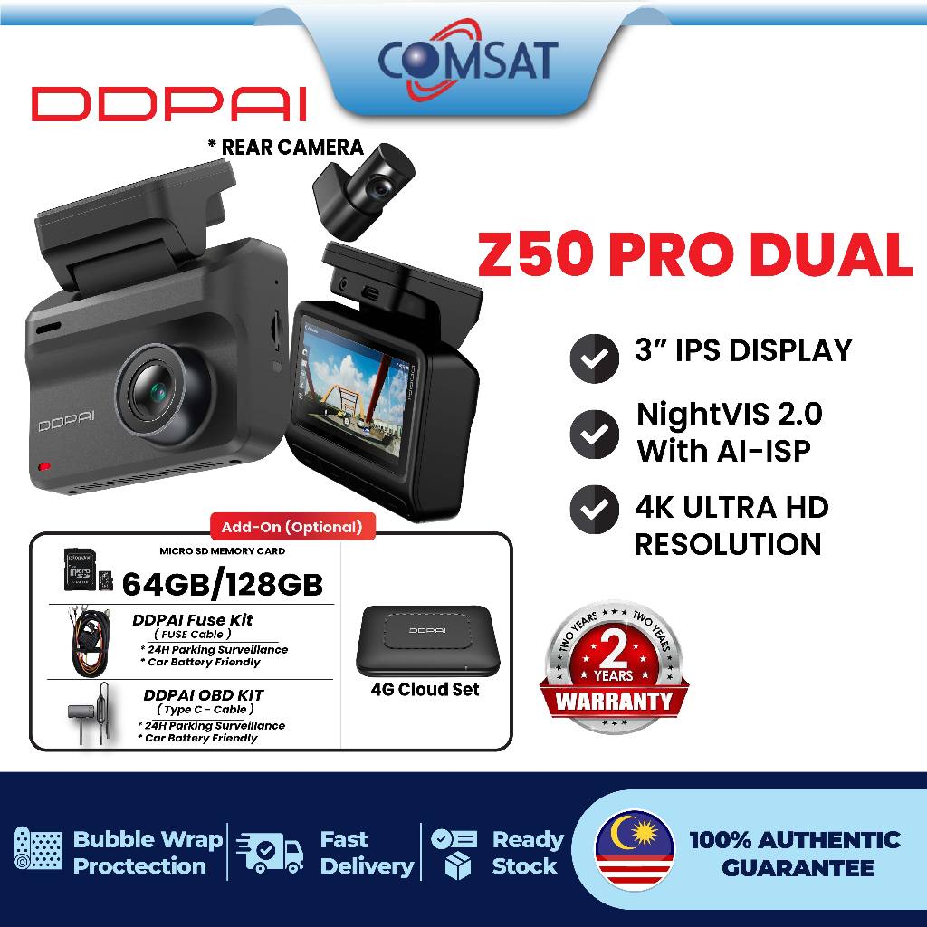 DDPAI Dash Cam Z50 PRO DUAL /Z40 4K Front and Rear DashCam 2160P Full ...