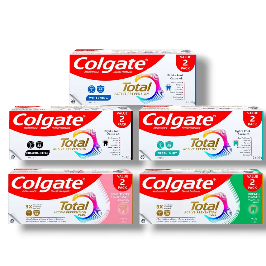 Colgate Total 12 Toothpaste Valuepack (150g x 2)(Charcoal / Whitening ...