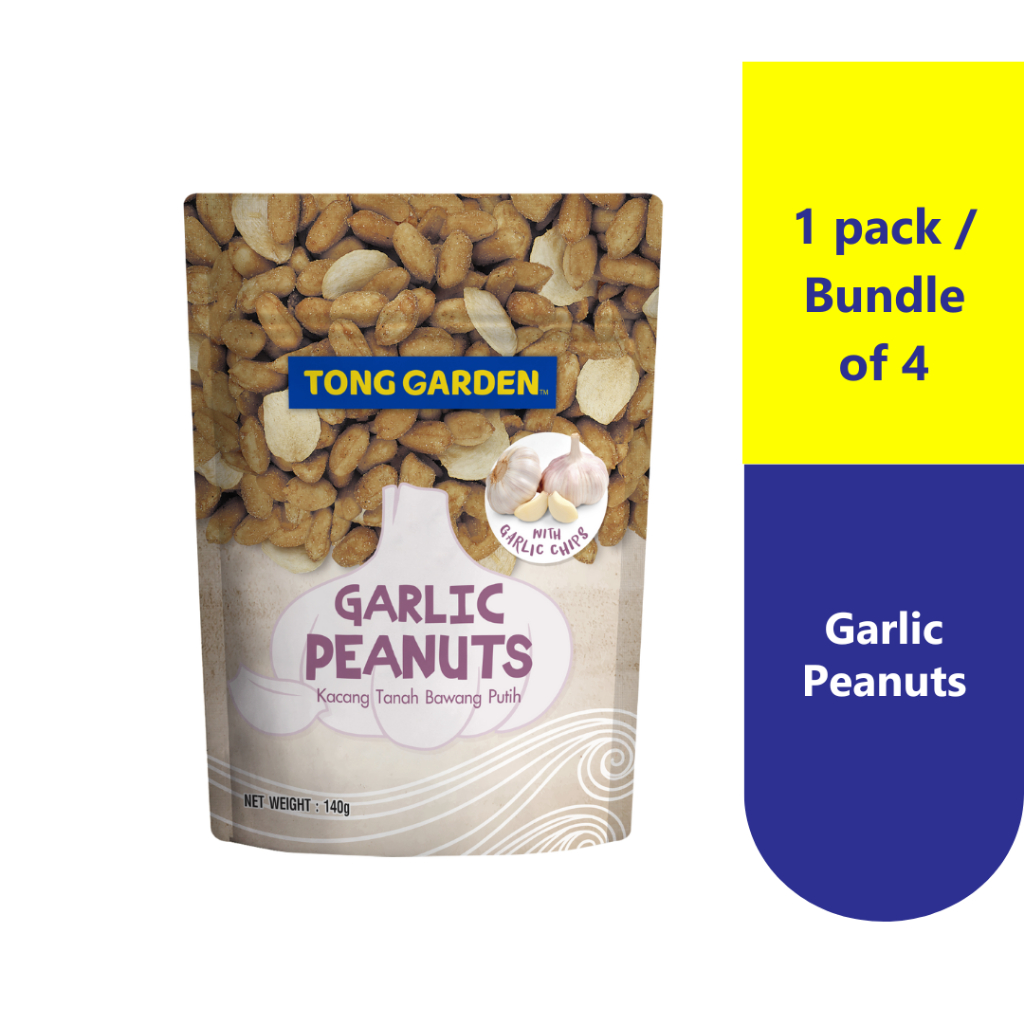 Tong Garden Garlic Peanuts 140g (1 packet/Bundle of 4) [Best before 19 ...