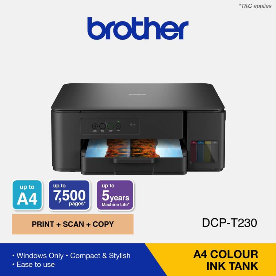 Brother Color Inkjet Refillable Ink Tank Printer A4 3in1 DCP-T230 ...