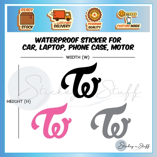 TWICE Logo Sticker KPop Korea Laptop Reflective Stiker Motor Lampu ...