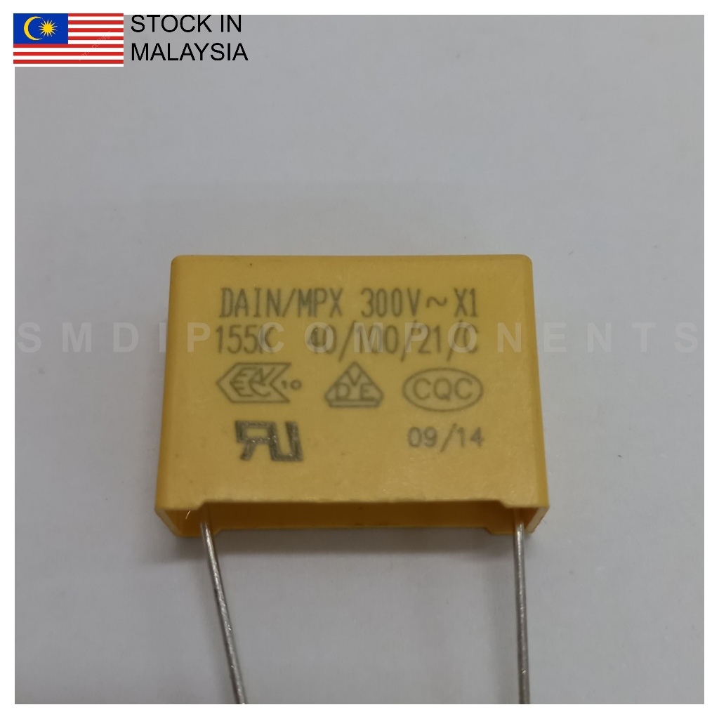 1.5uF 300V, X1 AC Film Capacitor, 19 (H) x 10 (D) x 22mm (Lead Spacing ...