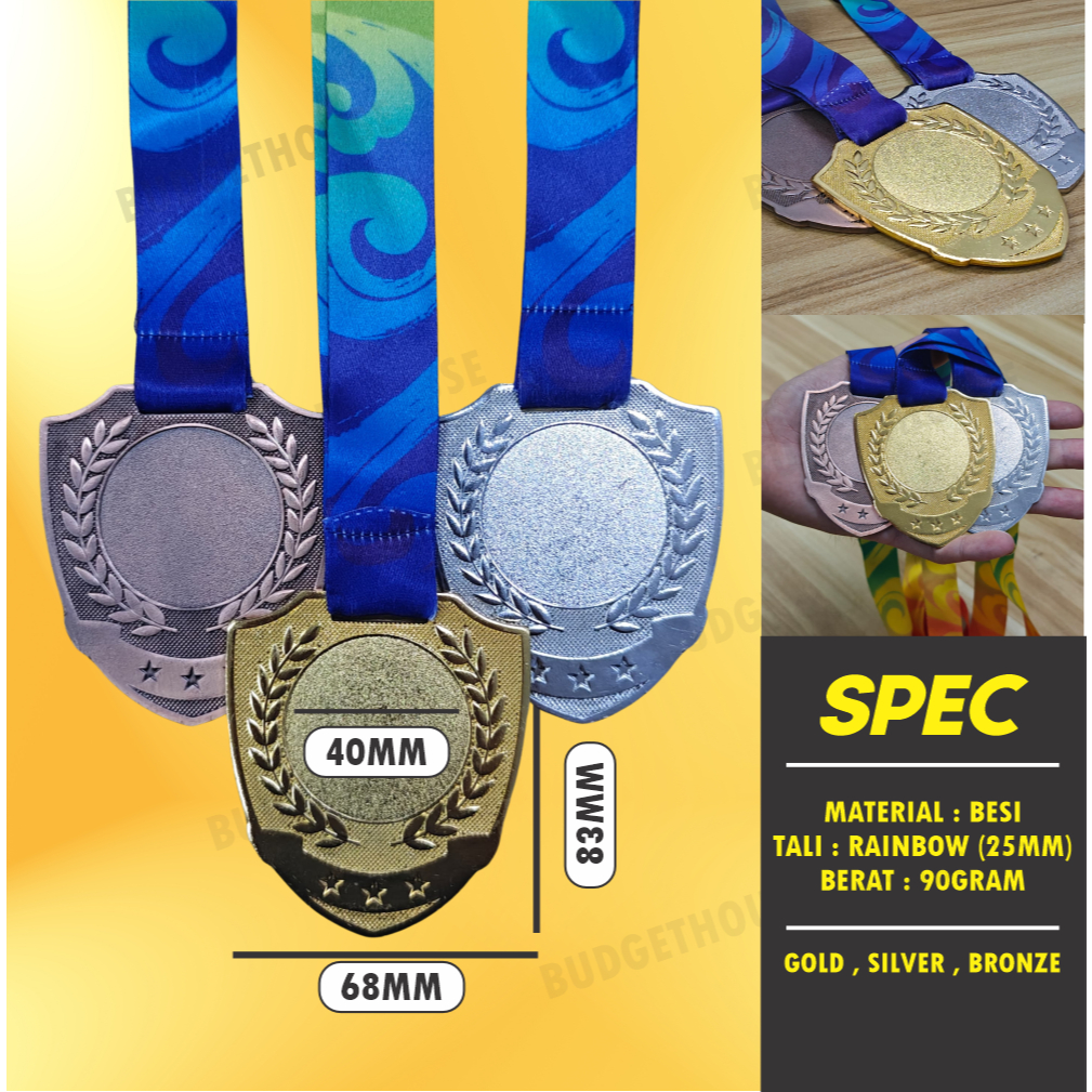 (KL/Perak) Free Design METAL Medal Both Side Sticker Medal Besi With ...