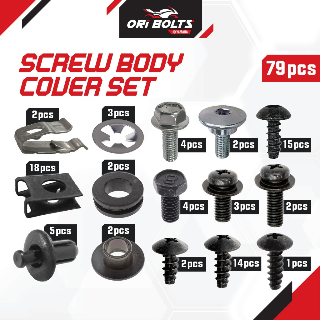 Yamaha Original Y15ZR Y15 V1 V2 Body Cover Screw Complete Set Clip Allen Key Rivet | Shopee Malaysia