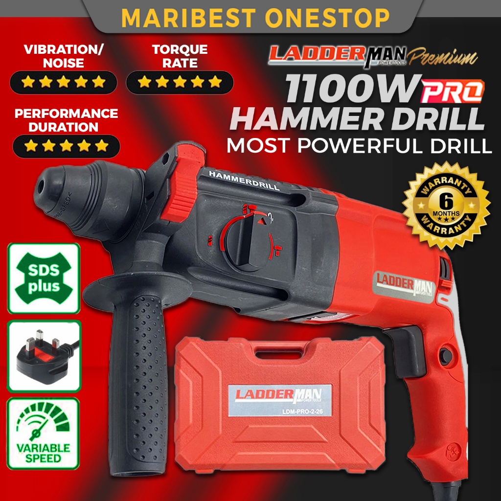 Ladder Man GBH 2-26 26mm 1000W 3 Mode Rotary Hammer Drill Free ...