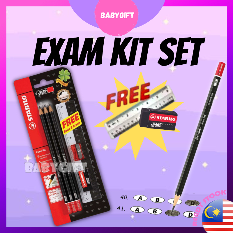 Graphite Pencil - STABILO Exam Grade 2B Pencil Set 6pcs Sharpener ...