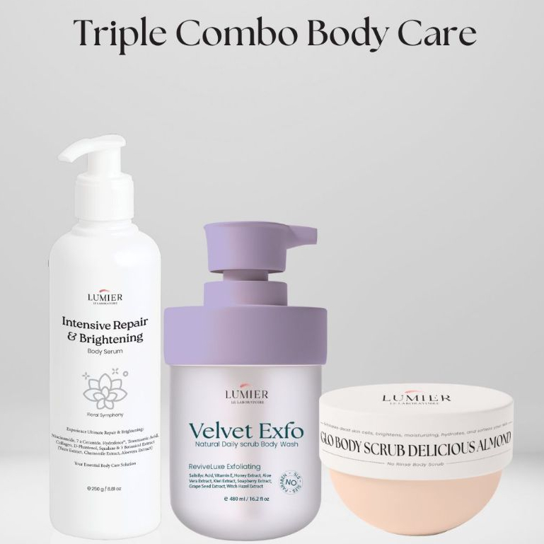LUMIER -SKINCARE CERAHKAN KULIT BADAN BESTSELLER (BODY SCRUB, BODY WASH ...