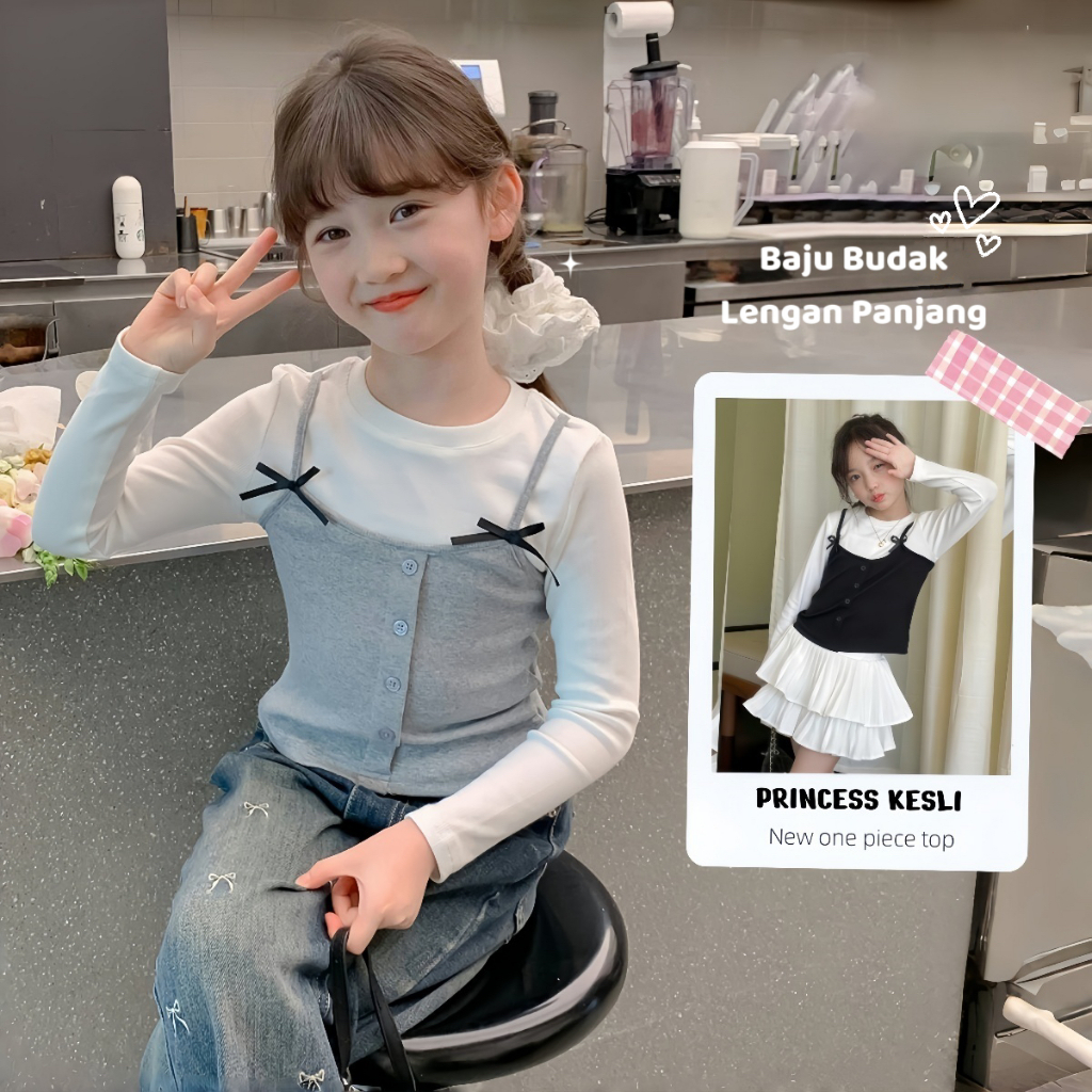 PRINCESS KESLI 2-15 Years Girl Long Sleeve Tshirt Kids Tops Baju Budak ...