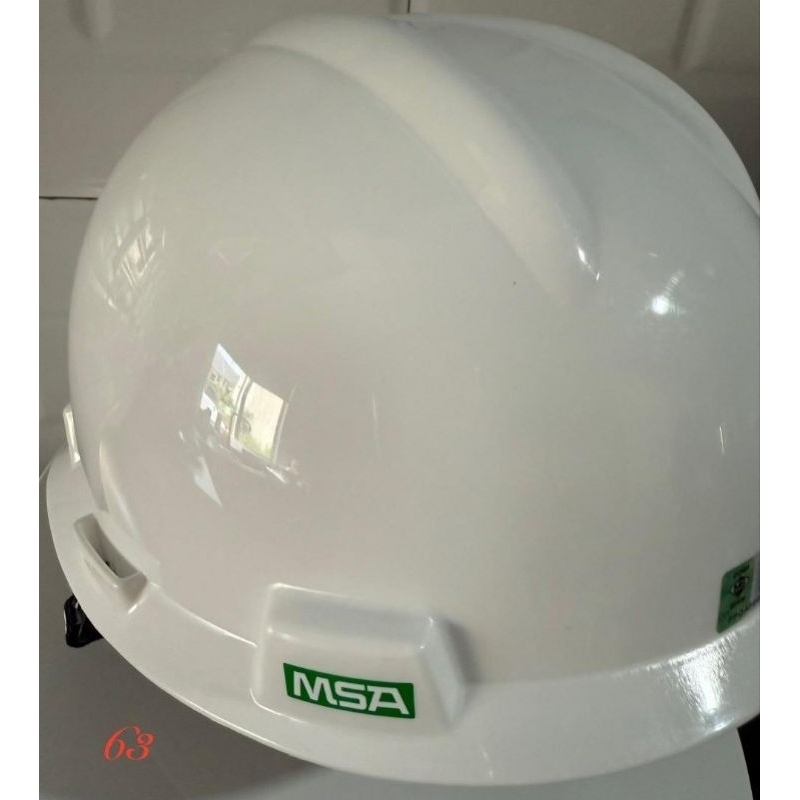 MSA V-GUARD SAFETY HELMET NEW White with chin strap | Shopee Malaysia