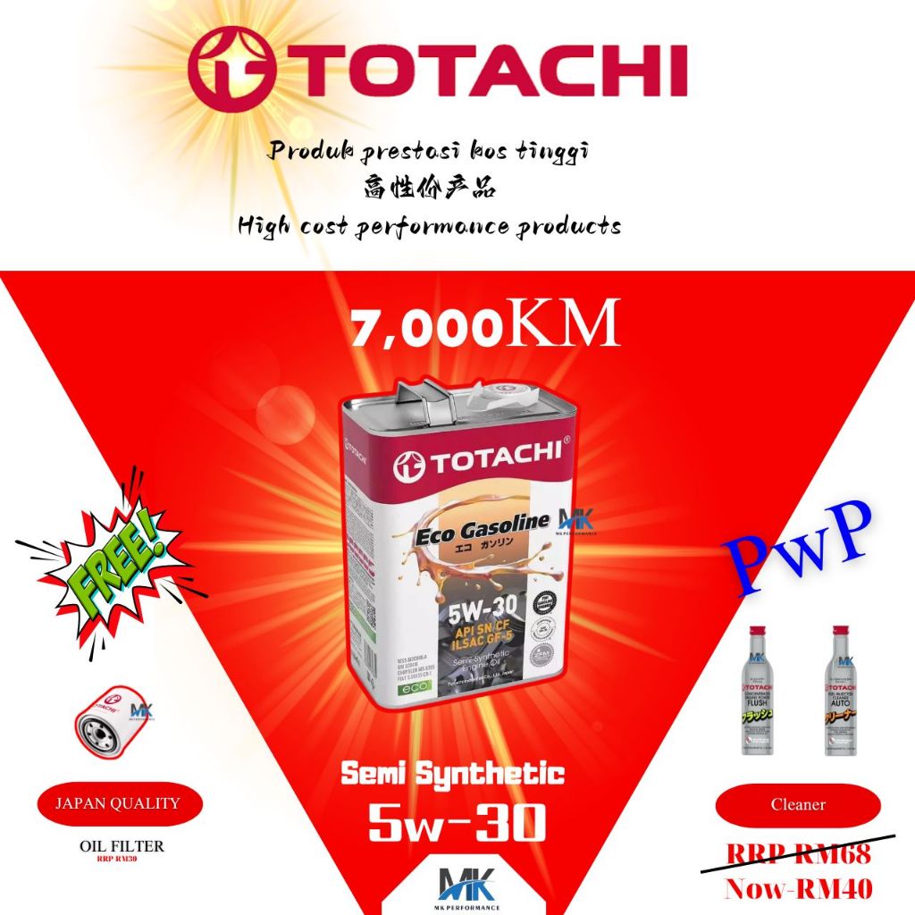 [ Fully Imported ] ORIGINAL- TOTACHI JAPAN ENGINE OIL 5W30 Eco Gasoline ...