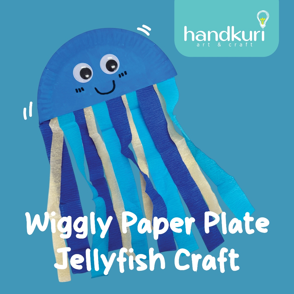 Handkuri Wiggly Jellyfish Paper Plate Craft Kit for Kids DIY Activity ...